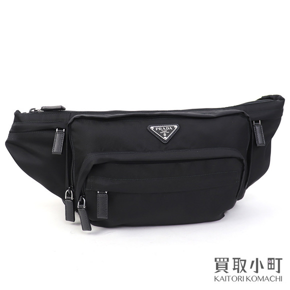 Prada | Bags | Prada Tessuto Triangle Belt Black Nylon Waist Bag Bum ...